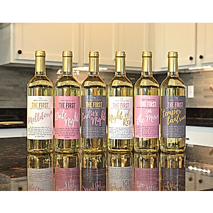 Mommy Milestone Wine Labels and Stickers, Great Baby Shower and Pregnancy Gift Ideas for Mom To Be, Funny Mom's First Moments After Having New Baby Girl or Boy – Set of 6 – By Harper & Ivy Designs