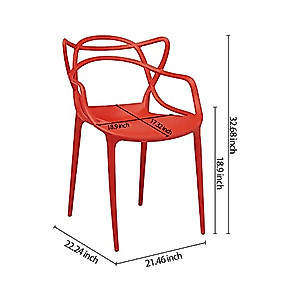 CangLong Cross Back Dining Chair Casual Chair for Restaurants, Cafes, Kitchens, Dining Rooms Set of 2, Rust