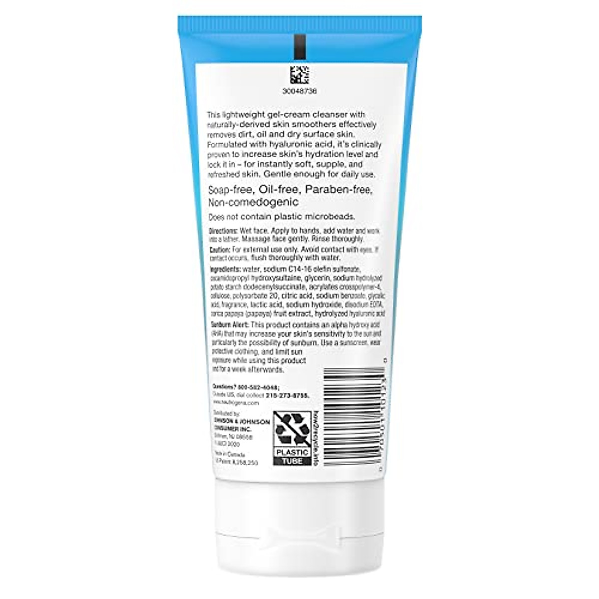 Neutrogena Hydro Boost Gentle Exfoliating Daily Facial Cleanser with Hyaluronic Acid, Clinically Proven to Increase Skin's Hydration Level, Non-Comedogenic Oil-, Soap- & Paraben-Free, 3 x 5 Oz