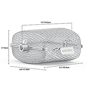 Onlyfire Chef Stainless Steel Rotisserie Basket Kit for Any Gas Grill, Cooking Various Foods at The Same Time, Set of 2-Global Patent