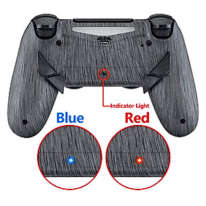 eXtremeRate Brushed Silver Dawn Programable Remap Kit for PS4 Controller with Upgrade Board & Redesigned Back Shell & 4 Back Buttons - Compatible with JDM-040/050/055 - Controller NOT Included
