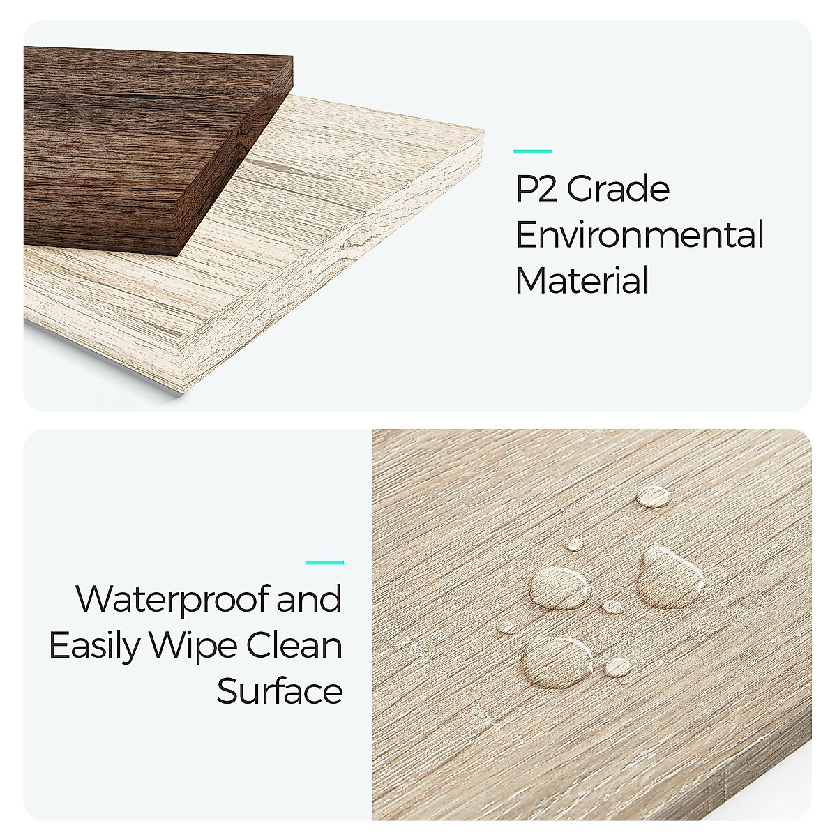 LINSY HOME Farmhouse Coffee Table with Storage, Wood Coffee Table for Living Room, Open Display Area and Storage Drawers with Metal Handles, Chic Style with Curved Base. Oak and Brown