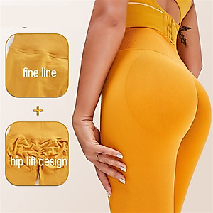 LSCZSLYH Yoga Pants Nylon High Waist Leggings Poly Butt Pants Gym Fitness Pants Women Tights (Color : Green, Size : L)