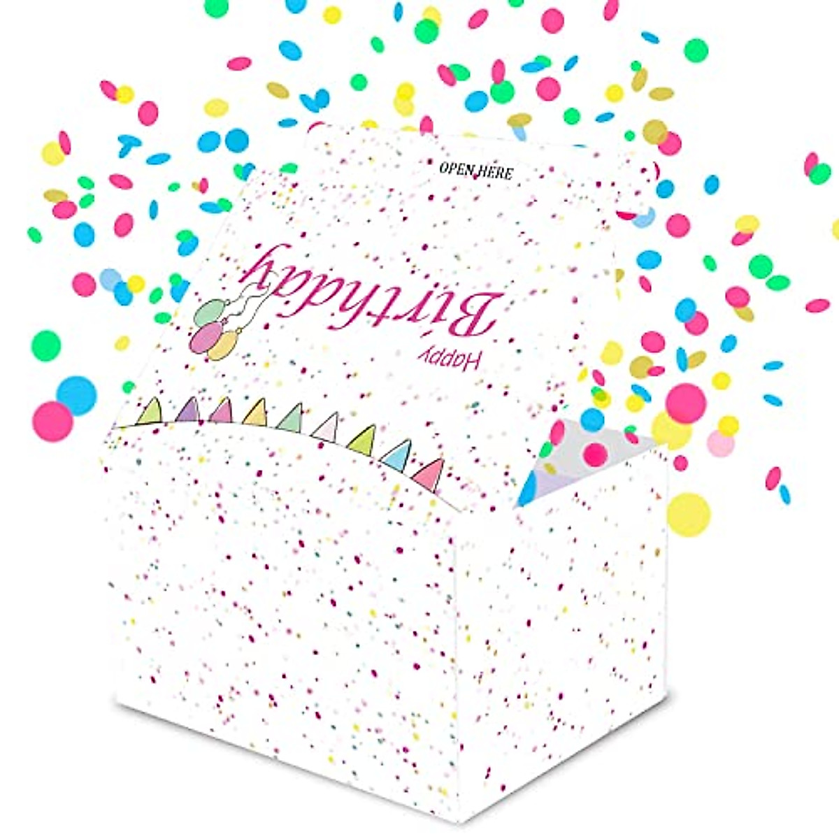 Three Foot Cat Lovely Pop up Confetti Gift Box 7.28x5.51x4.33 inches, Birthday Surprise Confetti Gift Box Surprise Mischievous Box for Kids,Girl, Party Any Occasion