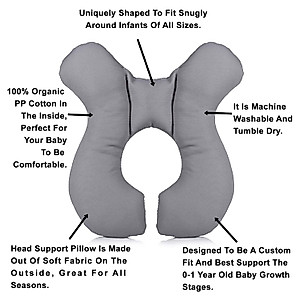 Lebogner Baby Head Support Pillow & Car Seat Strap Covers