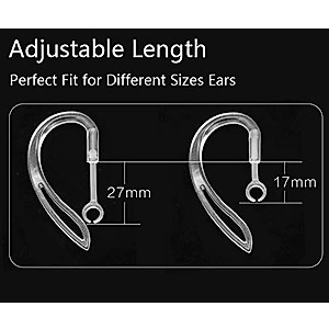 Rayker Earhook Ear Fins Replacement for Airpod, [Anti-Lost] Adjustable Soft Silicone Earbud Hook Earhook, Design for Airpod, Gel, 2 Pairs, Clear