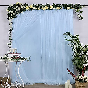 Wedding Tulle Backdrop Curtains 5ftx7ft Baby Blue Stage Backdrop Fabric Dessert Table Background Photography Decorations
