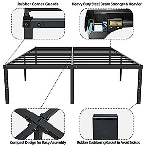 LUKIROYAL18 inch Twin Bed Frame with Steel Slats - Sturdy and Non-Slip Platform Bed with Safety Bumpers, Easy Assembly, No Box Spring Needed, Enjoy Extra Storage Space Underneath.