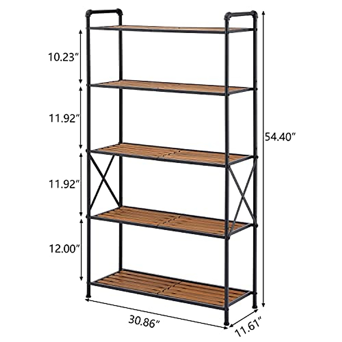 Tajsoon 5 Tier Bathroom Shelf Unit Free Standing Shelves, Widen Display Shelf, Multipurpose Storage Shelf for Bathroom, Kitchen, Entryway, Living Room, Industrial Style, Metal