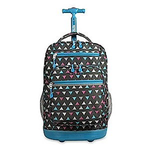 J World New York Sundance Rolling Backpack Girl Boy Roller Bookbag, Sprinkle, 20 Inch