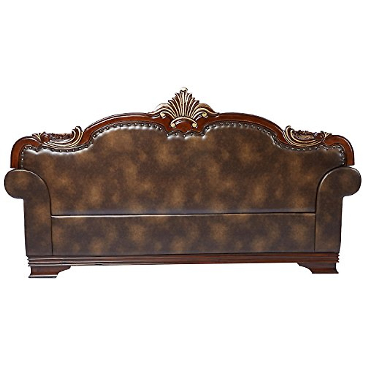 Homelegance 9815-3 Croydon Traditional Two-Tone Sofa, 86"W, Brown PU Leather