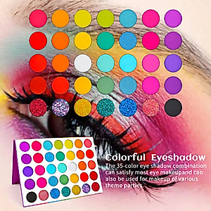 UIIOPJIOM 35 Colors Eyeshadow Palette, Matte Shimmer Metallic Eyeshadow Long Lasting,Glitter Eye Shadow, Highly Pigmented Eye Makeup Palette for Girls, Kids