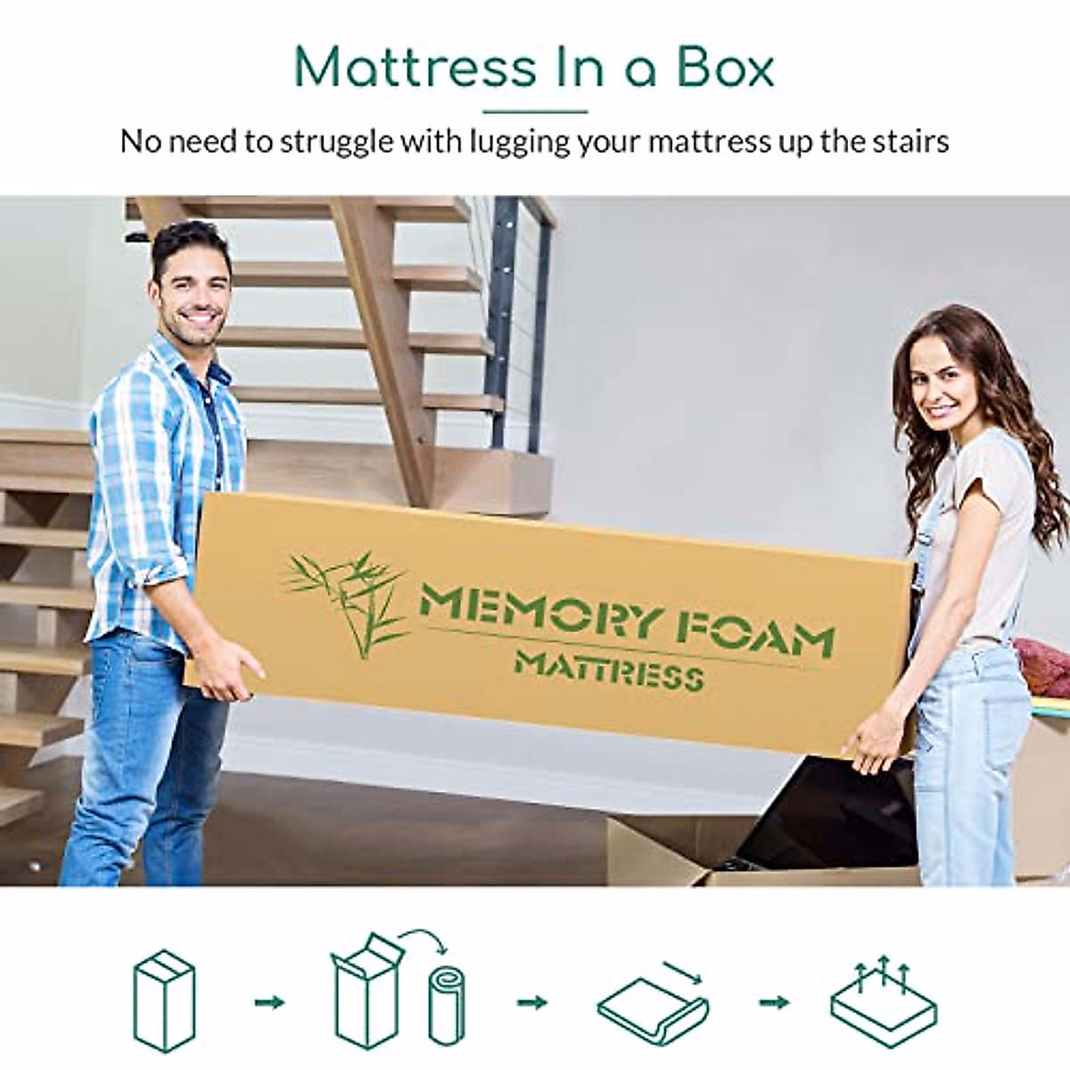 Twin Mattress, 6 Inch Memory Foam Mattress in a Box for Kids with Breathable Bamboo Cover, Medium Firm Gel Mattress for Bunk Bed, Trundle Bed, CertiPUR-US Certified, Made in USA