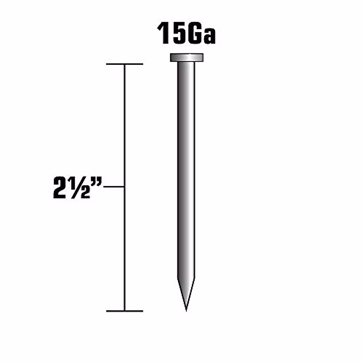 Metabo HPT Finish Nails | 2-1/2-Inch x 15 Gauge | Angled | Electro Galvanized | 1000 Count | 24206SHPT