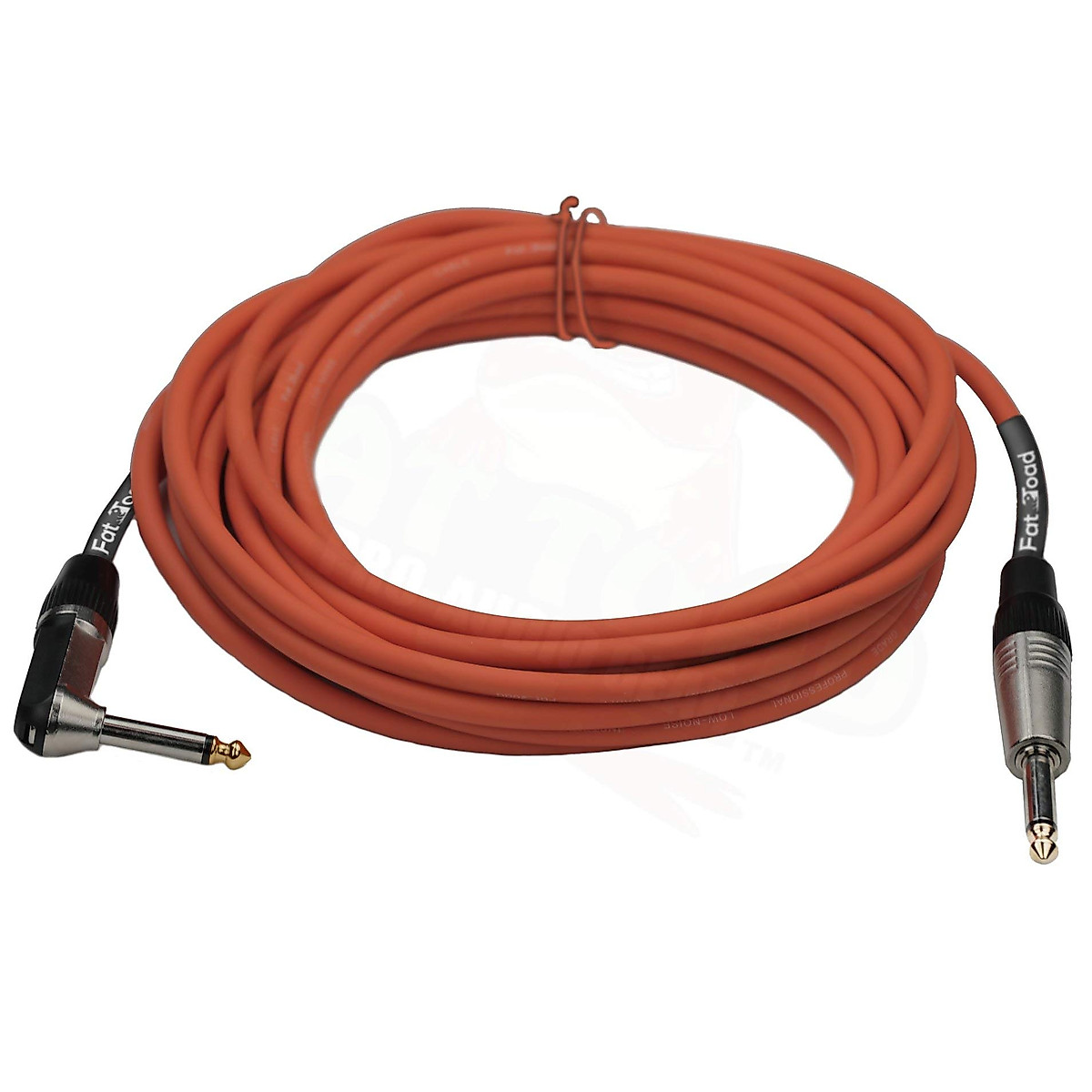 Fat Toad Guitar Cables (6 Pack) Right Angled Instrument Cord 20FT 1/4 Quarter Inch Straight-End 20 GA Wires