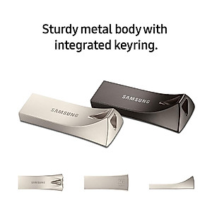 SAMSUNG BAR Plus 256GB - 400MB/s USB 3.1 Flash Drive Champagne Silver (MUF-256BE3/AM)