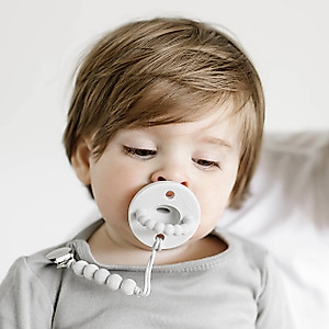 Ryan & Rose Cutie PAT Pacifier Teether (Flat, Grey)