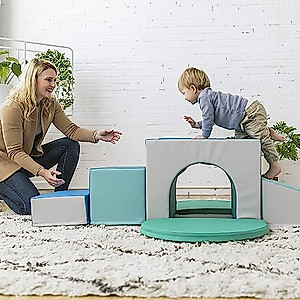 ECR4Kids SoftZone Single Tunnel Maze, Toddler Playset, Contemporary, 6-Piece