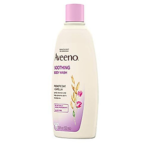 Aveeno Soothing Body Wash for Sensitive Skin with Prebiotic Oat Camellia Cleansing Wash for SoftFeeling Skin Formulated Without Sulfates Parabens Phthalates Dyes fl., Cream, 18 Fl Oz