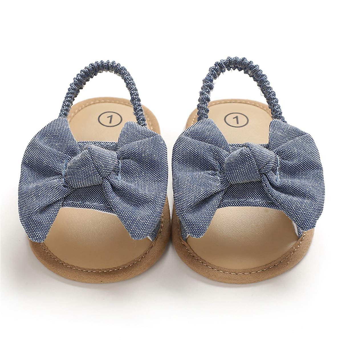 COSANKIM Infant Baby Girls Summer Sandals with Flower Soft Sole Newborn Toddler First Walker Crib Dress Shoes(6-12 months infant 13 Jeans)
