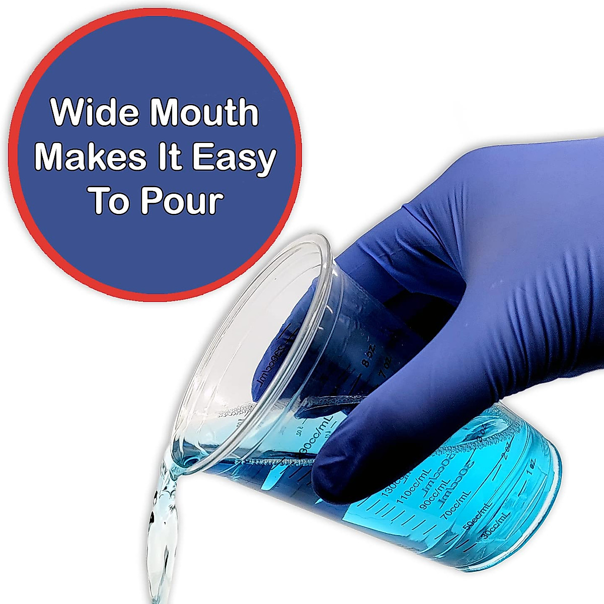 20 8oz Disposable Graduated Clear Plastic Cups for Mixing Paint, Stain, Epoxy, Resin