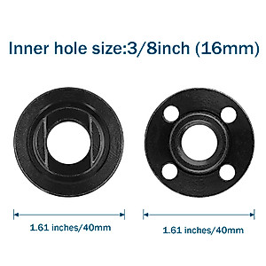 Bokwin 3 Set Angle Grinder Flange Nut 5/8 Inch Inner Outer Flange Lock Nut Compatible with Black & Decker Dewalt Ryobi Milwaukee Makita 224399-1 193465-4 224568-4 Parts