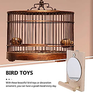 iplusmile Finch for Toy: Parrots Cockatoo Pet Play Hanging Perch Supplies Birdcage Lovebird Climb Birds Small Budgie Mirror Parakeet Parrot Perches Cage with Acrylic Accessory Cinteractive