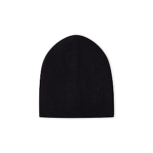 Style Republic Women’s Ribbed Beanie, 100% Cashmere, Soft & Stretchy, Warm Hat for Winter (Black)