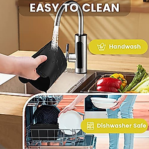 Silicone Crockpot Liner Fit for Crockpot 6 Quart, 3 In 1 Silicone Crock Pot Liner BPA Free Reusable Leakproof Dishwasher Safe, Silicone Slow Cooker Liner Kitchen Cooking Accessories(Black)