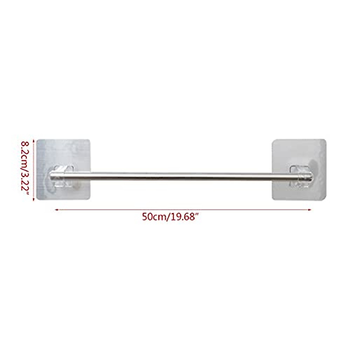 STARMS Stainless Steel Bath Towel Holder Self Adhesive Wall Mounted Hanger Towel Rack Single Rod Organiser for Home Kitchen