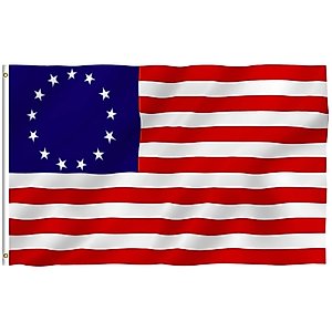 ANLEY Fly Breeze 3x5 Foot Betsy Ross Flag - Vivid Color and Fade Proof - Canvas Header and Double Stitched - United States Flags Polyester with Brass Grommets 3 X 5 Ft