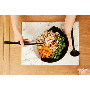 Superly Ceramic Ramen Bowl Set - Japanese Noodle Bowl with Chopsticks and Spoon - Large 60 Oz Bowls - Cute Asian Bowls for Udon, Vietnamese Pho - Soup Bowl with Unglazed Bottom and Screw Thread Design