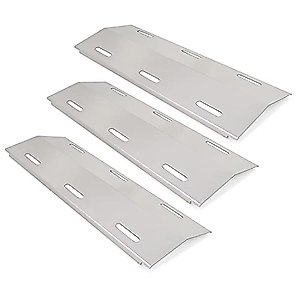 Zemibi Heat Plate for Ducane 30400040, 30400042, 30400043, 30400045, 30400046, 30558501, S3200, S5200, BBQ Stainless Steel Grill Burner Cover Flame Tamer Tent Shield, 16 7/8", Pack of 3