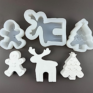 Silicone Soap Molds Christmas Themed Resin Casting Silicone Craft Mould for Candle Making Ornaments Epoxy Casting Molds