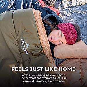 TETON Sports Celsius XXL 0 Degree Sleeping Bag - 0˚F Cold-Weather Sleeping Bag for Adults– Camping Made Easy….and Warm. Compression Sack Included