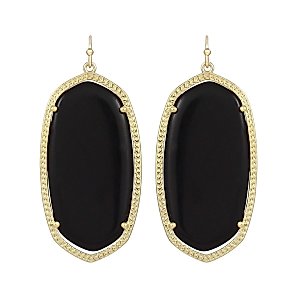 Kendra Scott Danielle Drop Earrings In Black & Gold