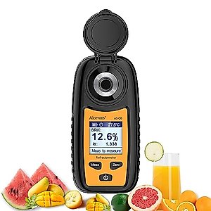Aicevoos Digital Sugar Brix Refractometer brix Meter Automatic Temperature Compensation Range 0-35%，±0.2% Precision, Perfect for Fruits, Juices, Vegetables, Drinks and Coffee