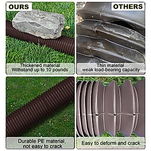 Ogutter Rain Gutter Downspout Extensions, Downspout Extender for Rainwater Drainage Flexible, Down Spout Drain Extension Pipe and Extendable from 21 to 66 Inches (2 Pack, Brown)