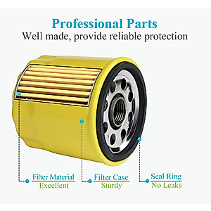 HOODELL 2 Pack 52 050 02-S Oil Filter, Pro Performance for Kohler M18 M20 SV715 SV725 SV735 CV13S CV15S CV22S Engine 52 050 02 5205002S 52 050 02-S1 Oil Filter