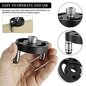 Nicoport Doweling Jig Kit Aluminum Alloy Dowel Drilling Guide 6/8/10mm High Precision Handheld Hole Punching Locator Self Centering Drill Guide Woodworking Tool for Furniture Repair Wood Craft