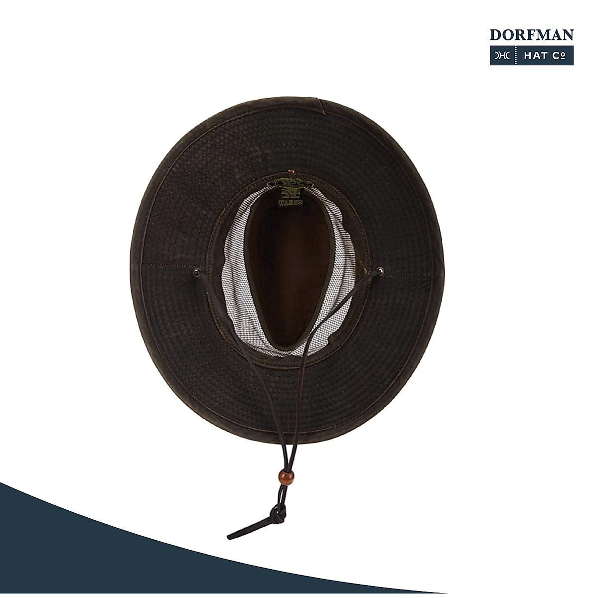 Dorfman Pacific Co. Men's Weathered Cotton Big Brim with Mesh, Brown, Large