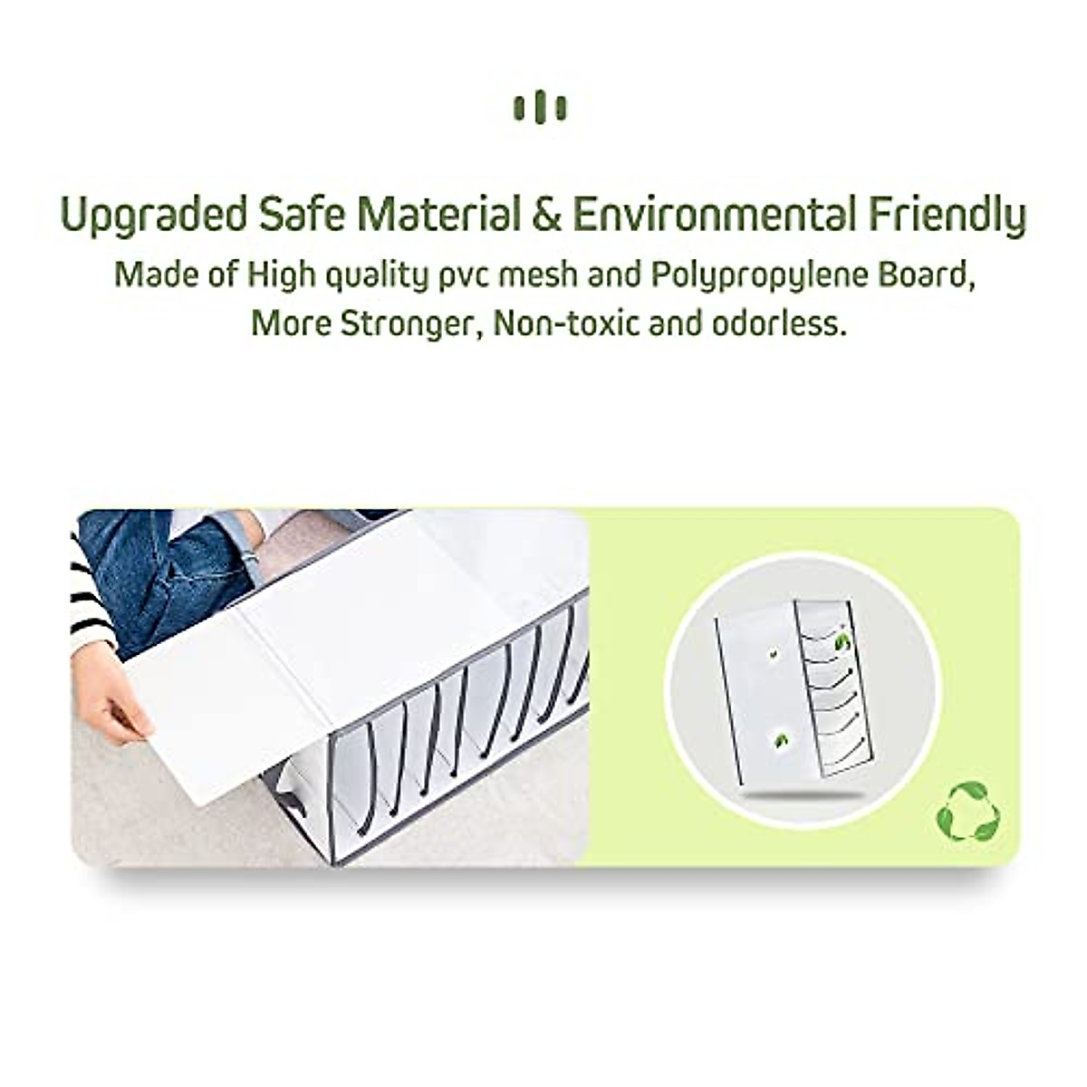 TouYinger Clothes Drawer Organizer, Closet Storage Organizers, Build-in PP Board 7 Grids Clothes Storage Organizers for Leggings, T-shirts, Sock, Ties, Scarves(2 Packs)