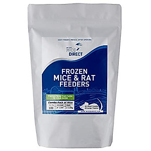MiceDirect Frozen Mice Combo Pack of 100 Small Fuzzie & Fuzzie Feeder Mice – 50 Small Fuzzies & 50 Fuzzies - Food for Corn Snakes, Ball Pythons, & Pet Reptiles - Snake Feed Supplies