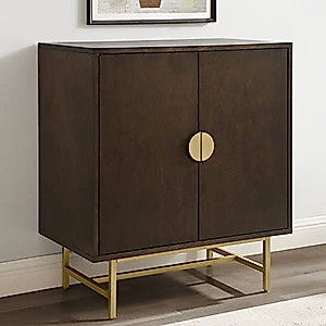 Crosley Furniture Blair Bar Cabinet, Dark Brown/Gold