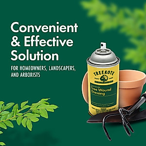 Treekote Tree Wound Dressing - 8 OZ Aerosol Pruning Sealer Spray for Damaged Trees, Bushes, or Shrubs - Fast Acting and Effective Tree Wound Sealer Spray - Prune Sealer Wound Repair for Bonsai Trees