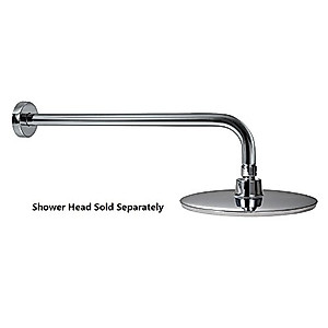 Purelux Shower Arm Extension Extra Long Water Outlet PJ1001 with Flange Made of Stainless Steel, Chrome finish 16 Inches