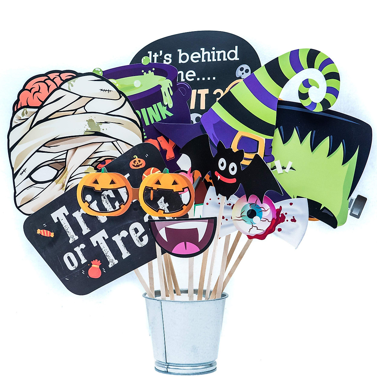 Happy Halloween Photography Backdrop and Studio Props DIY Kit. Great as Photo Booth Background, Costume Dress-up Party Supplies and Event Decorations