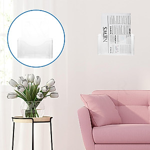 iplusmile Acrylic Wall File Organizer, Clear Wall Mounted File Holder, Plastic Hanging Paper Organizer, Wall Bins for office, School and home, 27.5X23CM