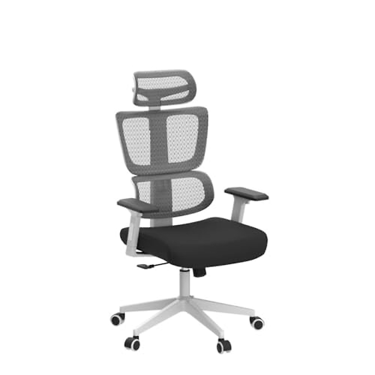 Primy Ergonomic Mesh Office Chair - High Back Computer Chair with Adjustable Lumbar Support and 360 Degree Swivel (White)