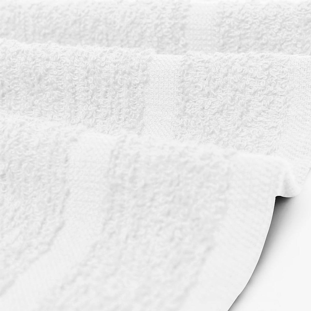 Avalon Towels Cotton Washcloths – (Pack of 48) Size 12x12 Inches, 100% Ring Spun Cotton, Soft & Absorbent Face Towels, Gym Towels, Hotel and Spa Quality, Reusable Fingertip Towels (White)
